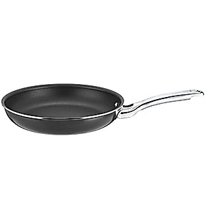 N++A Nonstick Frying Pan 9.5 Inch, PFOA-free Induction Frying Pan, Oven Safe Skillet Nonstick, Cooking Omelette Pan with Stainless Steel Handle, Dishwasher Safe, Aluminum, Black