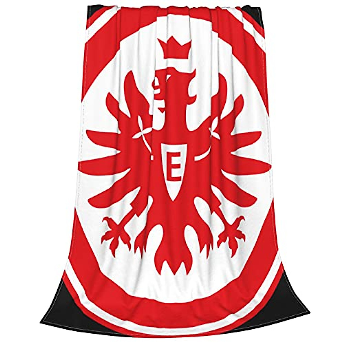 Bundesliga Eintracht Frankfurt Fleece Throw Blanket Soft and Warm Flannel Plush Blanket Couch Sofa Bedding for Kids Adult, Black, 50x40