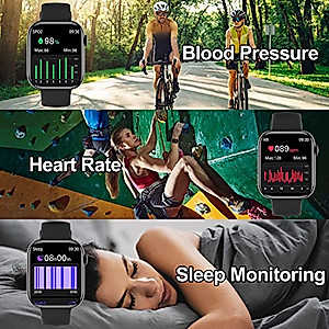 CHOKOVIE Smart Watch for Men Women, 1.8" Full Touch Screen Call/Receiver Dial Fitness Watch Heart Rate, Blood Oxygen,Sleep Monitor, Activity Tracker with Pedometer Stopwatch, GPS Smartwatch, Black