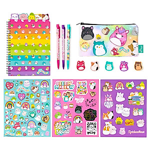 Fashion Angels Squishmallows Journal Gift Set - Includes Journal, Pencil Pouch, Squishmallows Stickers, Erasers, and 3 Mechanical Pencils - Join The Squish Squad - Cute Stationery Set - Ages 6 and Up