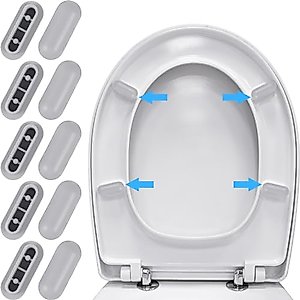 SOESFOUFU 10pcs Toilet Gasket Toilet Seat Bumpers Bathroom Toilet Seat Spacer for Bidet Toilet Seat Pads Bidet Bumpers Toilet Lifter Toilet Lid Bumpers Toilet Lid Bumper Spacers Plastic Grey
