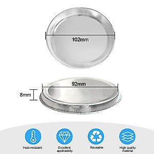 Aluminum Sample Pan for Laboratory Moisture Analyzers,102mm Disposable Aluminum Weighing Dishes, 80Pcs