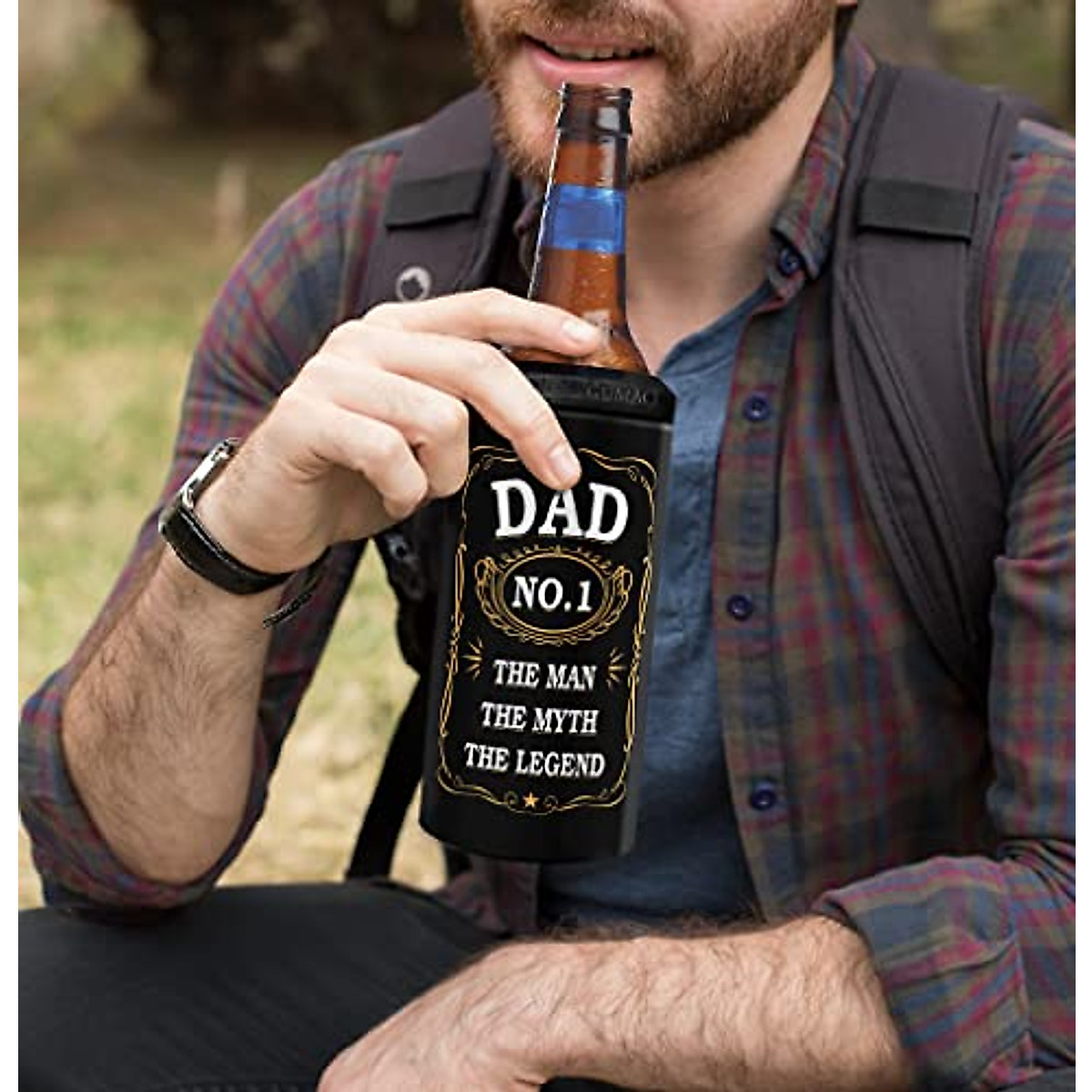 Dad Can Cooler - Can Cooler for Dad, Daddy, Father - Dad Tumbler - Gift for Father from Daughter, Son, Kids on Father's Day, Birthday, Christmas