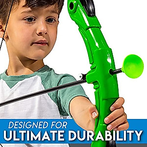 Franklin Sports Kids Archery Target Set - Indoor Bow and Arrow Set - Plastic Bow and Toy Arrows for Kids - Complete Youth Archery Set with Target Included