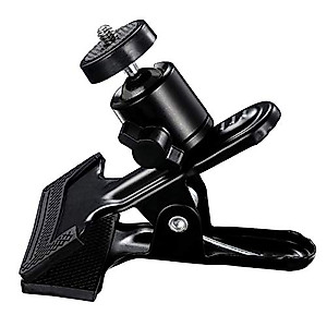SUPON Multi-Function Tripod Camera Clip Clamp Flash Holder Mount with 360 Swivel Photography Ball-Head 1/4" Threaded Screw for Camera Tripod, SLR, DSLR, Video Cameras,Studio Backdrop Camera