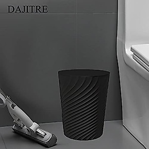 DAJITRE 1.8 Gallon Small Trash Can Wastebasket Recycling Bin Slim Profile for Compact Spaces Bathroom, Office, Bedroom, Kitchen (1.8 Gallon, Black)