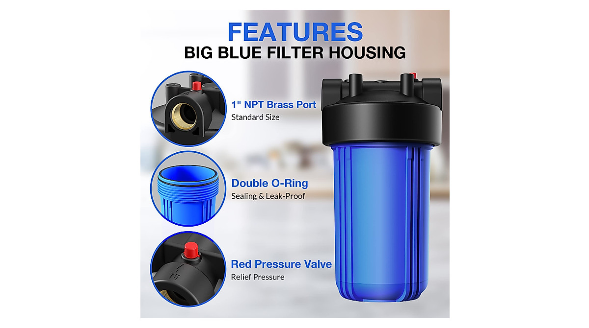 SimPure Whole House Water Filter Housing & Sediment Filters