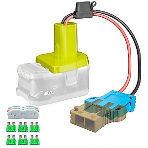 Power Wheel Battery Adapter With Harness Connector for Ryobi 18v Battery Adapter, Power Wheel Battery Converter Kit Contains Fuse And Wire Terminals And Is Compatible with Peg-Perego Kids Riding Toys