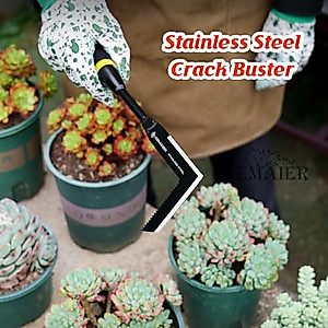 Kemaier Crack Weeder Tool Stainless Steel Versatile Weed Remover, Weeder, and Weed Puller for Heavy-Duty Garden Tasks