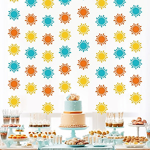 Duraaamo 8 Packs Here Comes The Son Banner Decorations Boho Party Paper Garland Here Comes The Son Baby Shower Hanging Cutouts Retro Sun Party Decor for Sun Birthday Baby Shower Party Supplies Decor