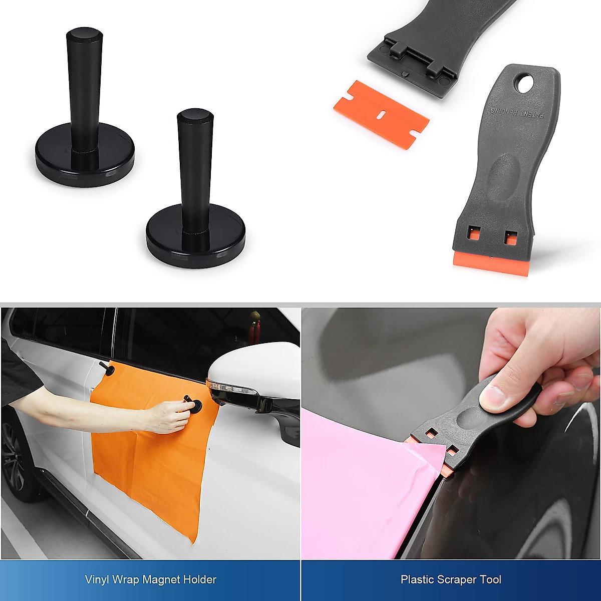EHDIS Pro Vinyl Wraps Applicator Tool Window Tint Kit for Car Wrapping with Tool Pouch, Tinting Squeegee, Working Gloves,Wrap Stick,Plastic Scraper, Magnet Holder,Film Cutter
