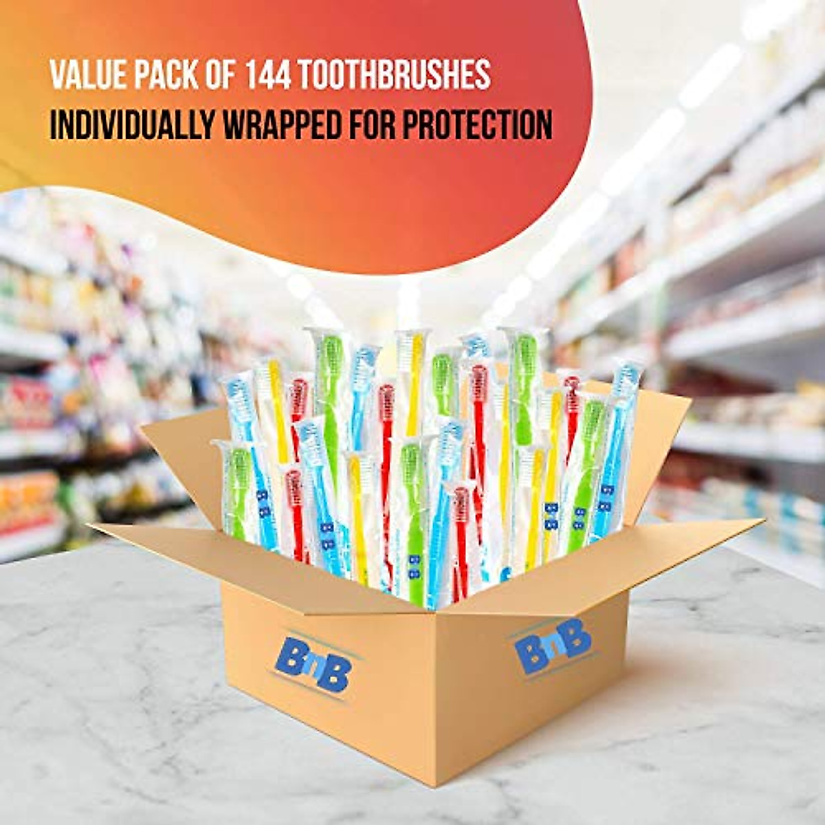 144 Prepasted Disposable Toothbrushes | Pre-Pasted Soft Bristle Tooth Brush Set for Dental Care & Oral Hygiene | Individually Wrapped Toothbrush Pack Airbnb Gifts | NO WATER NEDEED, Paste Made In USA.