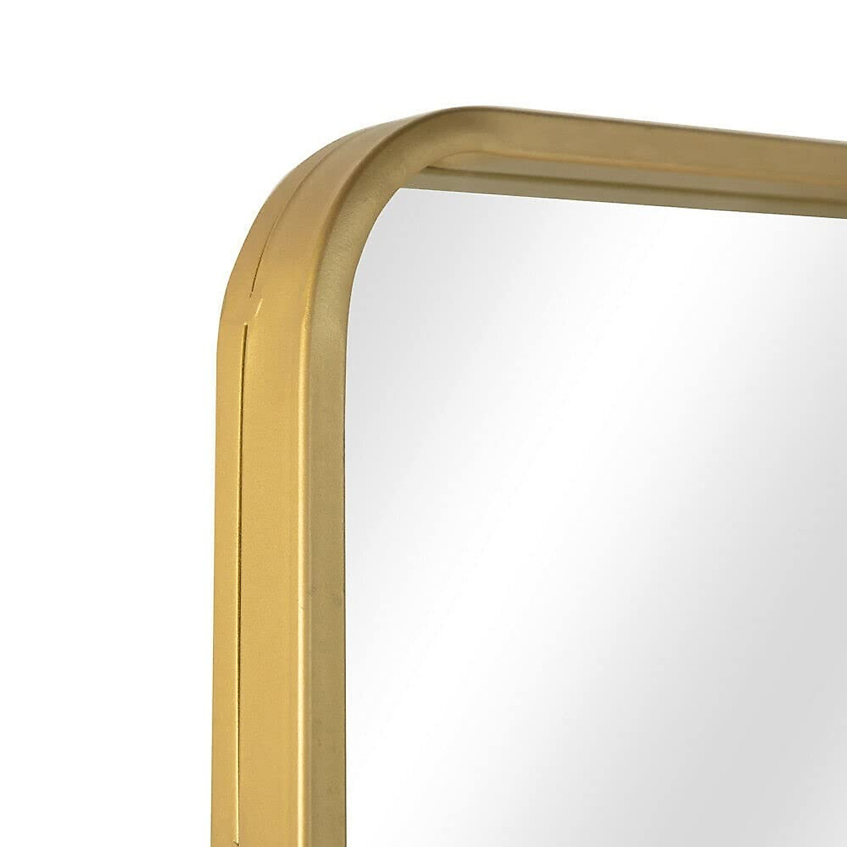 OBIOZZ Floor Mirror, Full Body Mirror Full Length Mirror Standing Gold Rounded Frame with Floor Stand Wrought Iron Full- Body Length Mirror Dressing Mirror for Bedroom Living Room