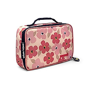 Urban Infant Yummie Kids Lunch Box Insulated Bag - Toddler Boys and Girls – Perfect for Daycare Preschool Travel Snacks – Allergy Alert Cards - Fits Bento Boxes - Poppies