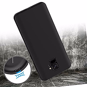 HHUAN Phone case for LG K31 Rebel (5.70") with 1 Tempered Glass Screen Protector, Ultra-Thin Black Soft Silicone TPU Bumper Cover Shell, Full Protection Against Shock and Scratch - WMA33