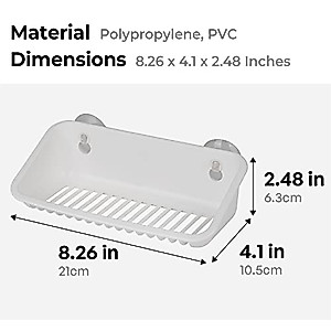 carrotez Sink Caddy Organizer, Sponge Holder, Suction Holder for Sponges, Soap, Scrubbers, Rust Resistant, Kitchen, Bathroom