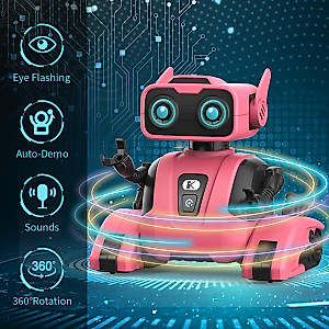 KaeKid Robot Toys for Girls, 2.4Ghz Remote Control Robot Toy, RC Robots for Kids with LED Eyes, Flexible Head & Arms, Dance & Sound, Gifts for Boys Girls Ages 3 4 5 6 7 8 Years