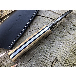 Perkin 7 Inches Damascus Steel Hunting Knife With Sheath SK500