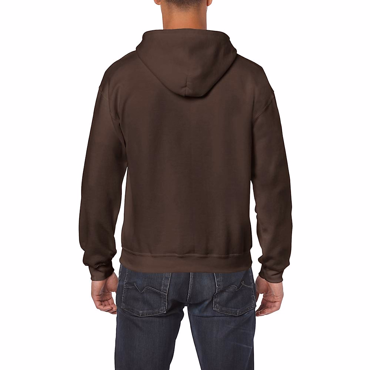 Gildan Heavy Blend Unisex Adult Full Zip Hooded Sweatshirt Top (2XL) (Dark Chocolate)