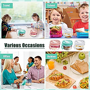 6 Pcs Overnight Oats Containers with Lids and Spoons 20 Oz Plastic Yogurt Leakproof Oatmeal Salad Jars with Lids Smoothie Prep Containers Cups for Food Storage, 3 Colors