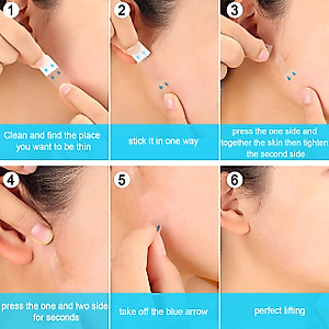 Yaomiao 200 Pieces Face Lift Tape Face Lifting Sticker Invisible Thin Face Stickers V-Shape Face Lift Tape Make-up Face Lift Tools for Face