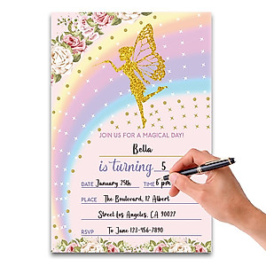 FujLoy Fairy Invitation, Fairy Birthday, Fairy birthday party, Fairy Birthday Decorations.（068）