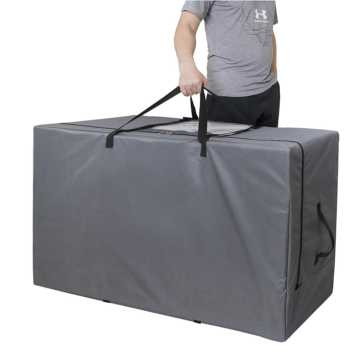 Cuddly Nest Folding Mattress Storage Bag - Heavy Duty Carry Case for Tri-Fold Guest Bed Mattress (Fits 6 Inch Full Mattress, Gray)