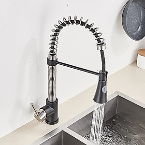Kitchen Sink Faucet for Bar Farmhouse Commercial, Touch Sensor Kitchen Faucet, Black Brushed Pull Out Kitchen Mixer Faucets, Swivel Smart Sensor Stream Spray Mode Mixer Taps