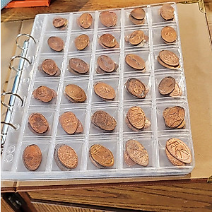 Ettonsun 10 Sheets 30-Pocket Coin Collecting Pages Coin Sleeves, Binder Inserts Coin Pocket Pages Collecting Sleeves for Most Coin Collection Holder Book Album