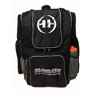 Hagan H-3.0 Multi-Sport Backpack Bag, Hockey, Baseball, Softball, lacrosse, field hockey - Large (Black)
