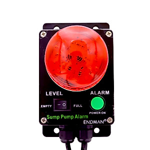 Sump Pump Alarm High Water Septic Tank Alarm High/ Low Water Alarm Ideal for Sump System with 110dB Loud and LED Indicator, Indoor/Outdoor