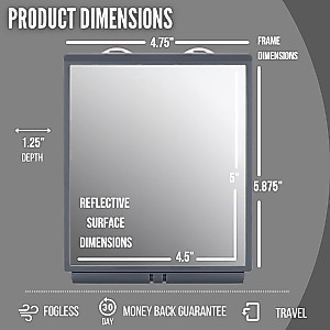 ToiletTree Products Fogless Shower Bathroom Mirror with Squeegee and Travel Bag