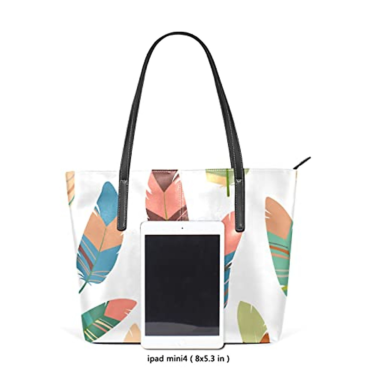 senya Multicolor Feather Handbags Shoulder Bags Leather Crossbody Handbag for Women Tote Satchel