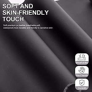 TUKAKA Criss Cross Chair with Wheels,Thick Padded Leather Cross Legged Office Desk Chair with Pocket Spring Cushion,Dual-Purpose Base,Wide Adjustable Computer Home Office Vanity Chair,Black