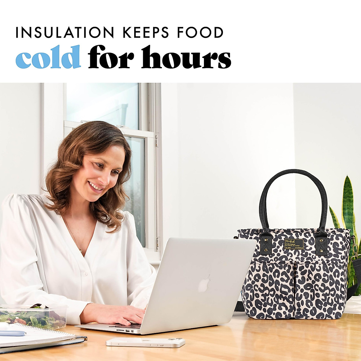 Fit+Fresh Summerton Insulated Lunch Bag women love as Lunchbox, Lunch Tote - Cute Small Lunch Box For Women, men,lunch boxes, adult lunch, Feline Fine