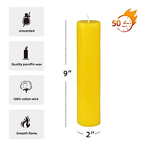 2 x 9 Yellow Pillar Candle