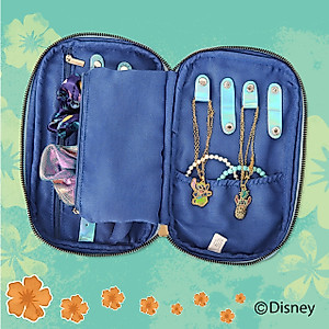Disney Stitch Nylon Jewelry Holder Organizer with Zip Closure - Officially Licensed Jewelry Travel Organizer