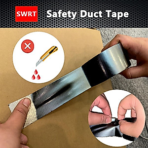 SWRT 2Inch 180ft/60yd Black Heavy Duty Duct Tape Strong Adhesive,2-Pack Duct Tape Heavy Duty Waterproof All Weather Black Duct Tape No Residue Sealing & Patching for Indoor&Outdoor Repair