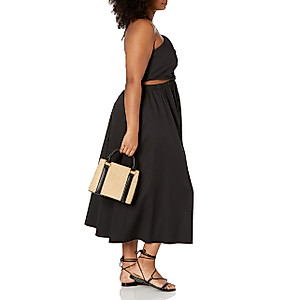 The Drop Women's Brinda Cotton Cutout Halter Maxi Dress, Black, L