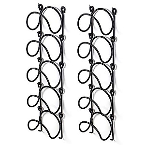 Wallniture Moduwine Wine Rack Wall Mount, Farmhouse Wall Decor Kitchen Storage Rack, Curved Finish, Set of 10