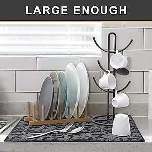 STARHOO Dish Drying Mat for Kitchen Counter Large Size 15 x 20 Inch Absorbent Dish Drying Pad Machine Washable 3 Pack