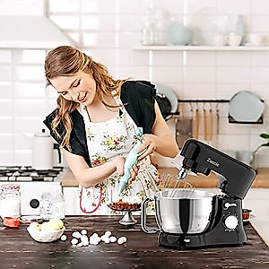 Stand Mixer, Zuccie 4.8QT Kitchen Electric Stand Mixer, 380W Motor Power Food Mixer, 8+P-Speed Dough Mixer with Dough Hook, Wire Whip & Beater, Black