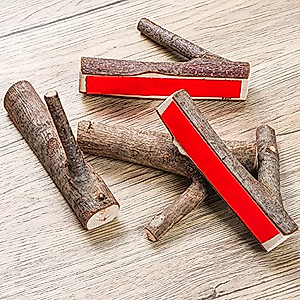 4 Pcs Vintage Wood Hooks, Self Adhesive Wall Hooks Natural Wall Mount Decorative for Home Bathroom Office, Coat Hooks, Key Bag Holders, 2cm-3cm