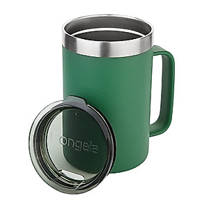 Congela Gifts for Dad Fathers Day 22oz Green Stainless steel insulated coffee mug with handle, large size, vacuum tea cup with Tritan lid for hot and cold drinks, (Forest, 22oz)