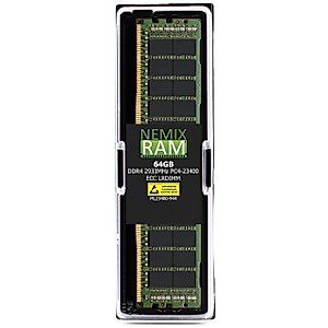 NEMIX RAM 64GB (1X64GB) DDR4 2933MHZ PC4-23400 4Rx4 1.2V CL21 288-PIN ECC LRDIMM Compatible with Cisco UCS-ML-X64G4RT-H Load Reduced Server Memory