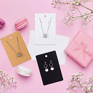 MIAHART 150 Set Earring Cards, Earring Display Cards with Self-Sealing Bags for Stud Earrings Dangle Earring Holder Card for Selling (White, Black, Kraft)