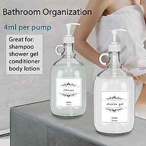 2 Pack Laundry Detergent Dispenser with Pump and Lid, 64 Oz Glass Bottles for Laundry Room Organization and Storage, Fabric Softener Dispenser for Washer