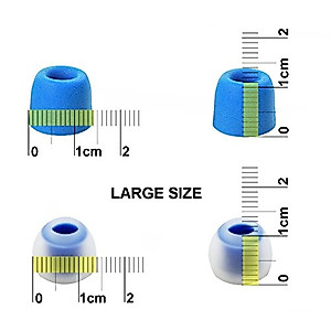 8pcs (BLMF-CLBL)- Large (L) Premium Memory Foam and Silicone Replacement Eartips Earbuds Compatible with Jaybird X4, X3, Freedom F5 and Jaybird Run in Ear Earphones Headphones