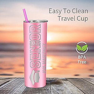 Personalized Graduation Tumbler Graduation Gifts for Her Him Custom Senior 2025 Tumbler with Name Class of 2025 Gift Senior 2025 Tumbler with Lids and Straws Senior Night Gifts 20 oz Insulated Cup