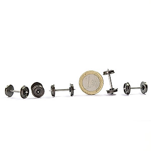 24pcs HO Scale 36" Metal Wheelsets 1:87 Metal DC Wheels Metal Axles C8721